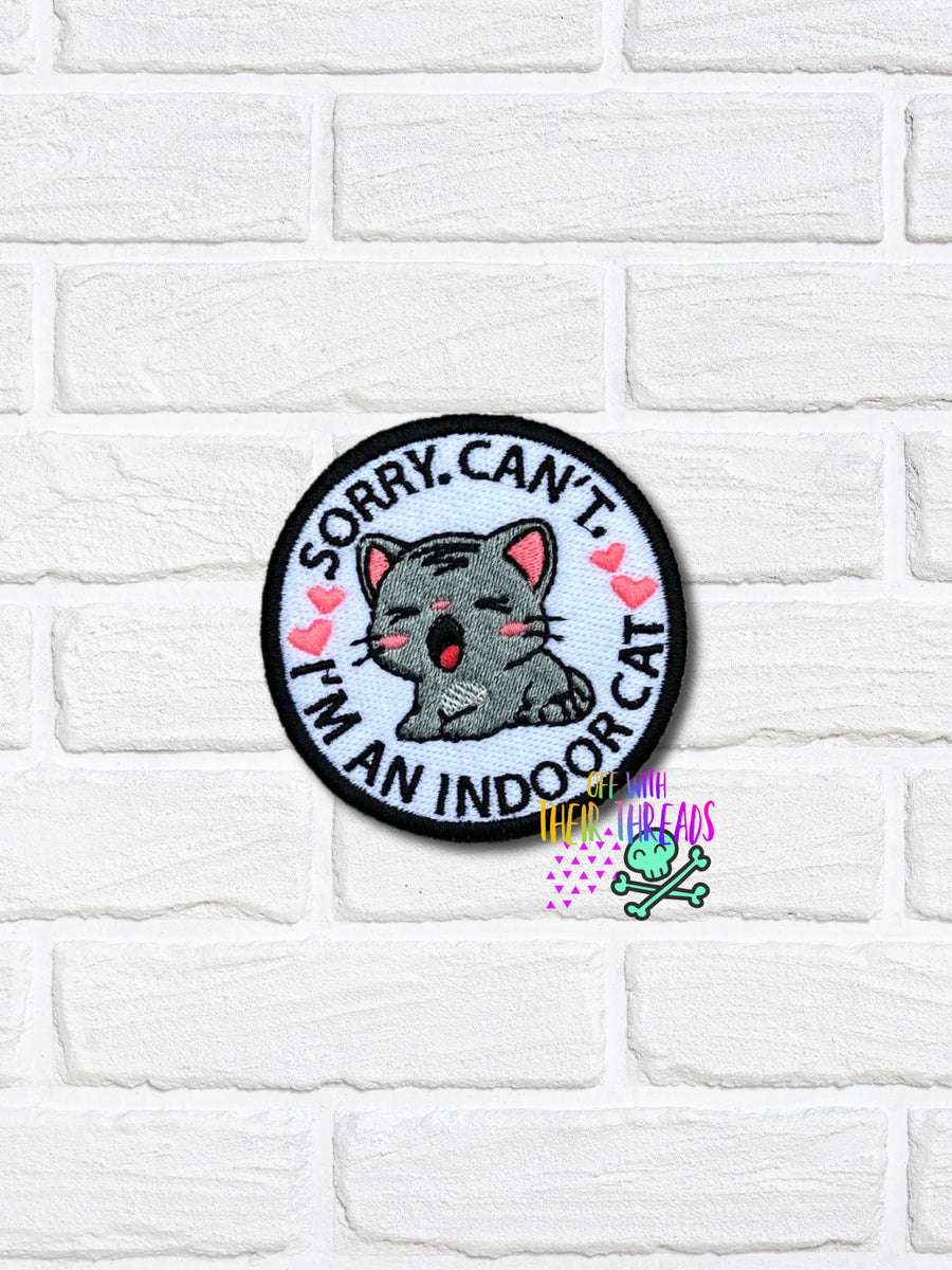 DIGITAL DOWNLOAD Indoor Cat Patch 3 SIZES INCLUDED – Off With Their Threads