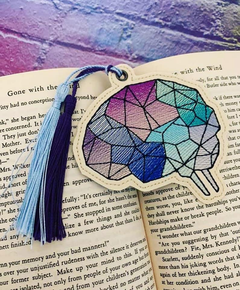 DIGITAL DOWNLOAD Geometric Brain Bookmark – Off With Their Threads