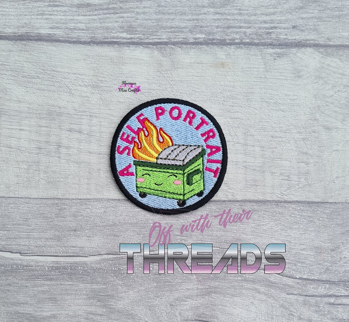 DIGITAL DOWNLOAD A Self Portrait Patch 3 SIZES INCLUDED – Off With Their Threads