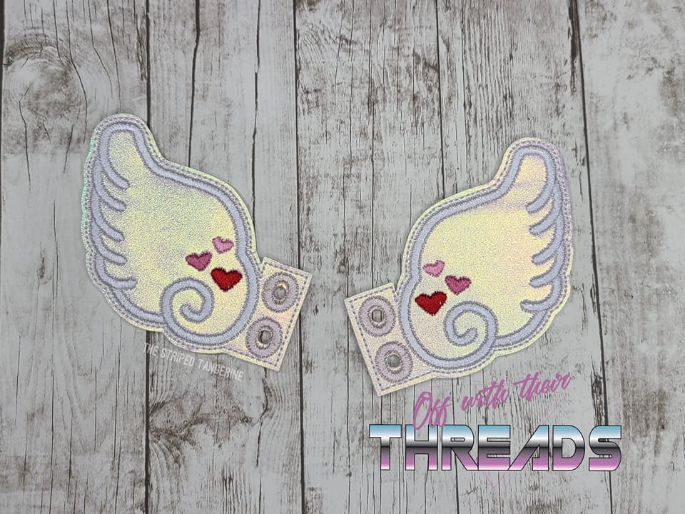 DIGITAL DOWNLOAD Cupid Wings Shoe Boot SATIN AND BEAN STITCH EYELET OP – Off With Their Threads