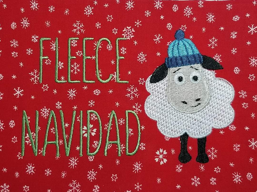 DIGITAL DOWNLOAD 3 Sizes Fleece Navidad Sheep Holiday Embroidery Desig ...