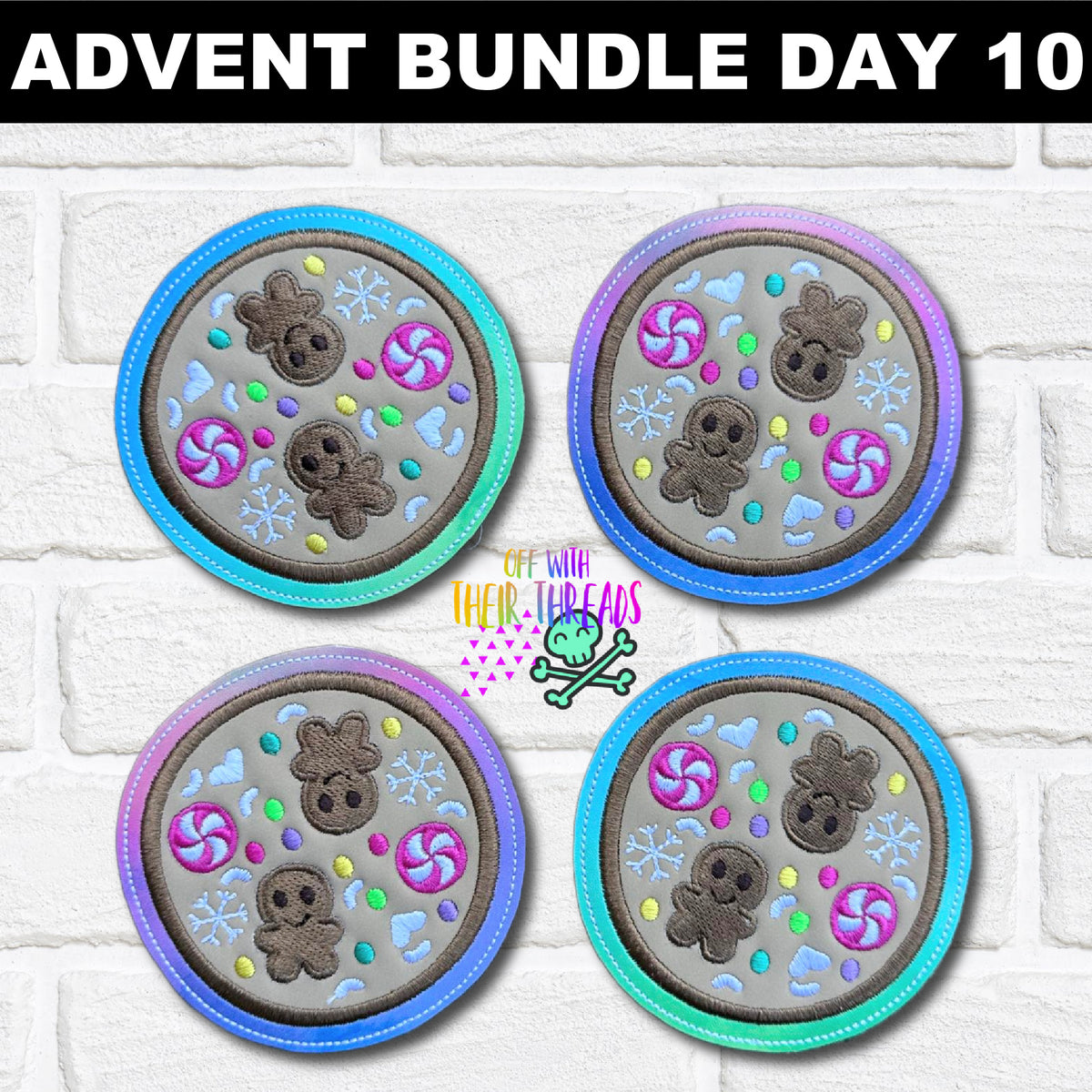 DIGITAL DOWNLOAD Applique Gingerbread Coaster 2 SIZES INCLUDED – Off ...
