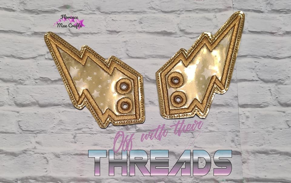 DIGITAL DOWNLOAD Applique Lightning Bolt Shoe Boot Wings SATIN AND BEA ...