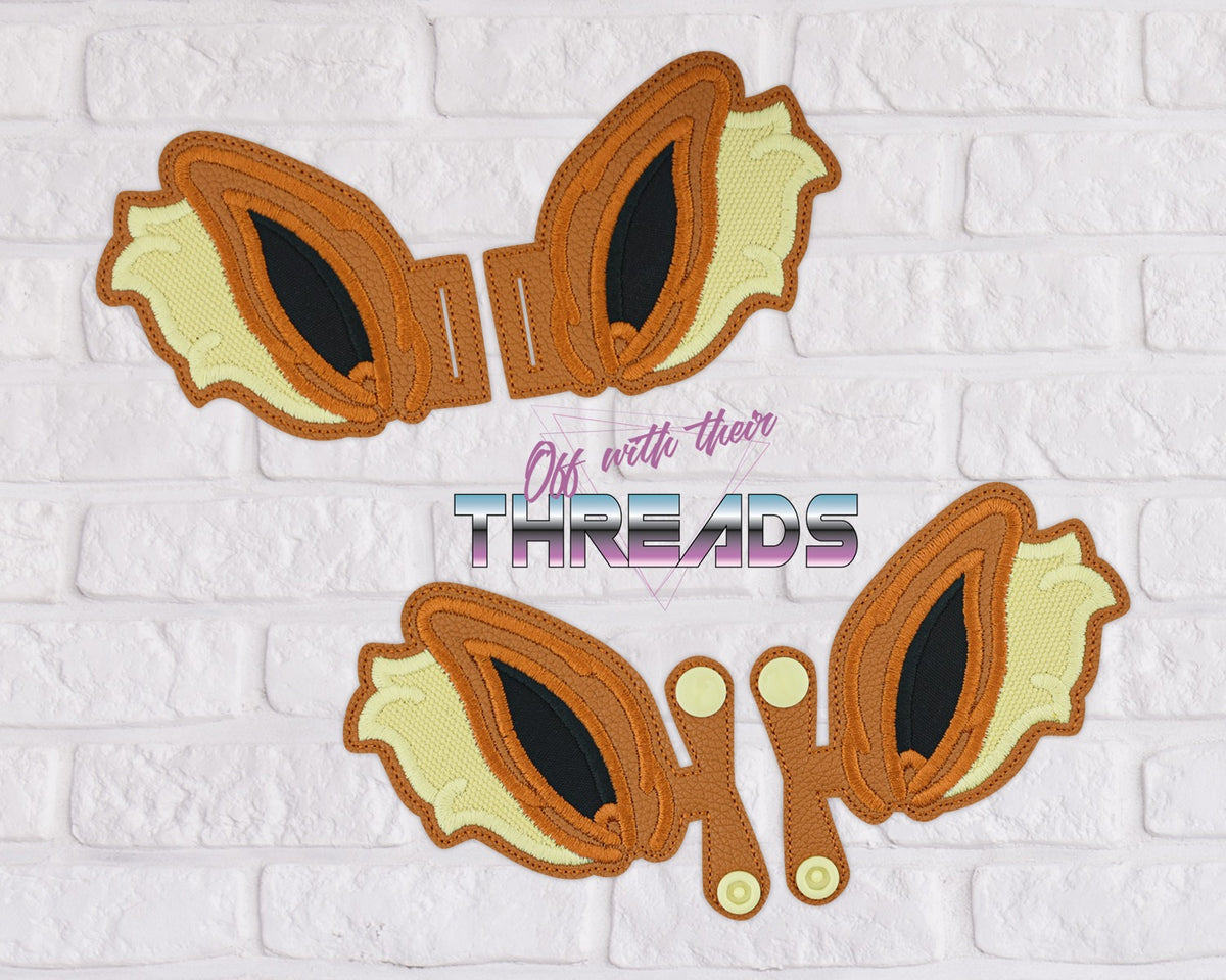DIGITAL DOWNLOAD Applique Fire Ears Velcro Shoe Boot SNAP AND SLIDER O ...
