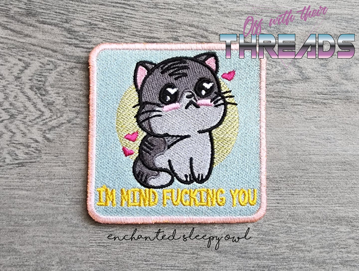DIGITAL DOWNLOAD Mind F Kitty Patch 3 SIZES INCLUDED – Off With Their ...