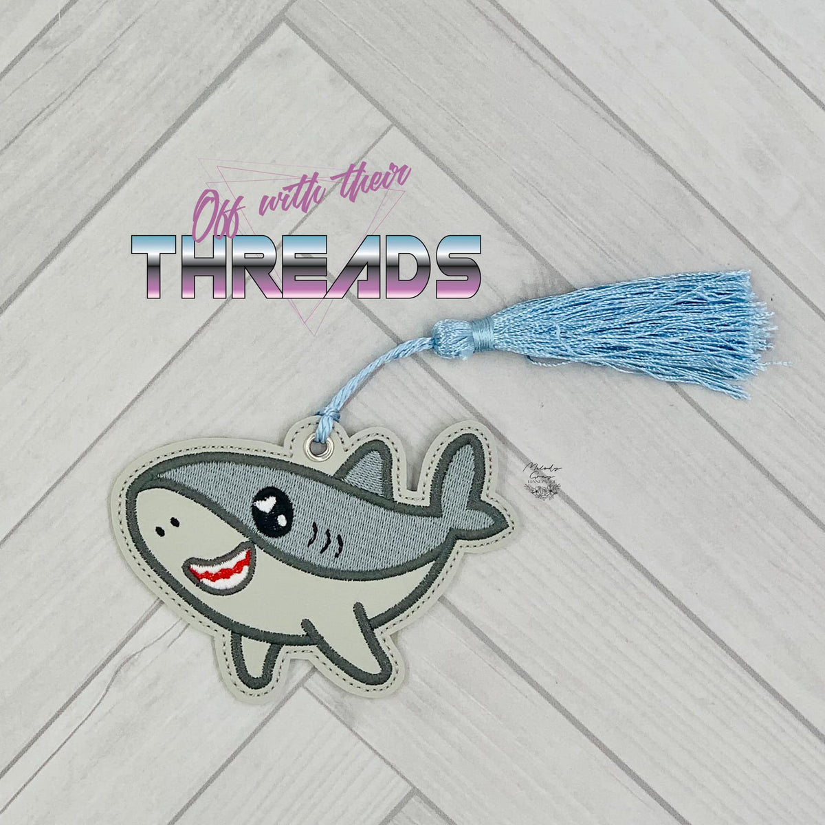 DIGITAL DOWNLOAD Shark Bookmark Ornament Gift Tag – Off With Their Threads