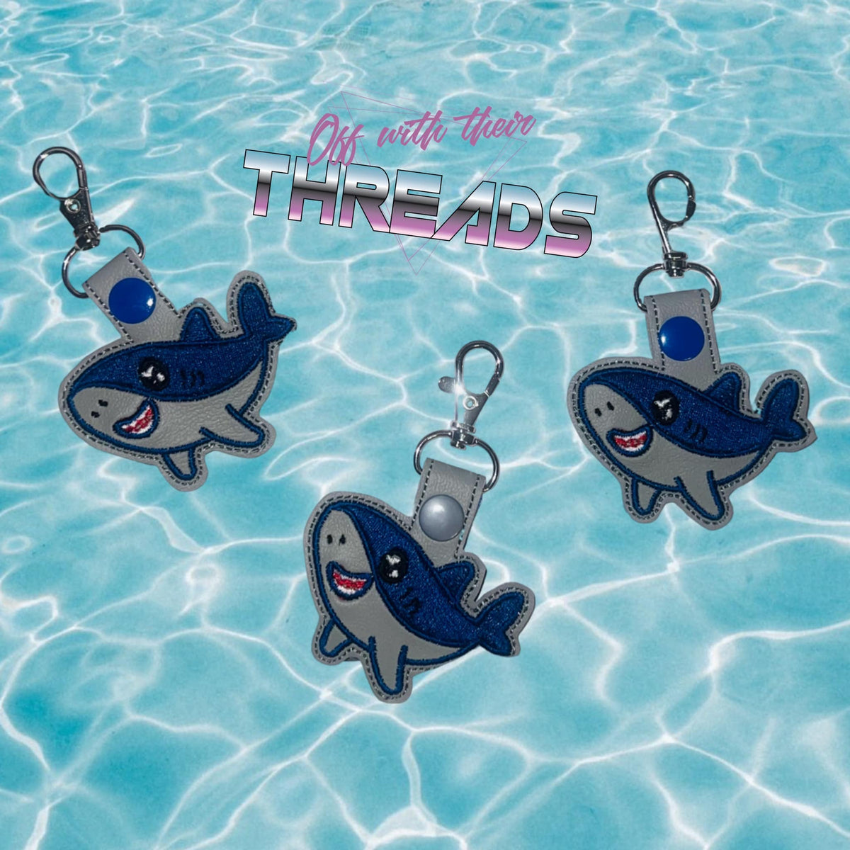 DIGITAL DOWNLOAD Shark Snap Tab Key Chain – Off With Their Threads