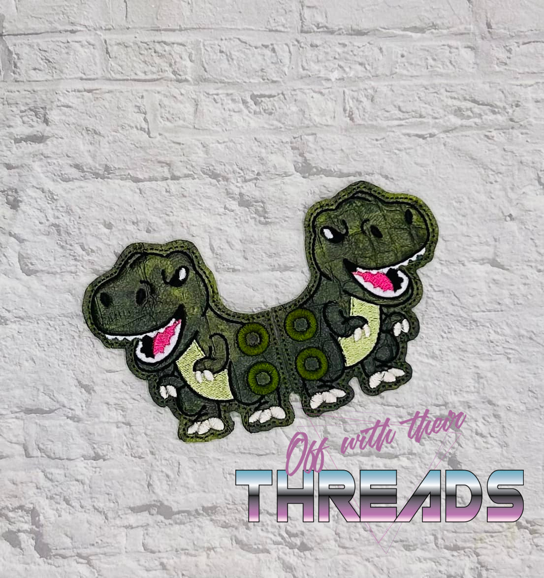 DIGITAL DOWNLOAD T Rex Dinosaur Shoe Wings SATIN AND BEAN STITCH EYELE ...