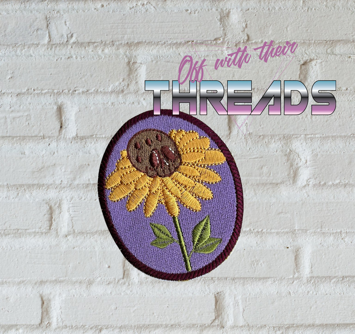 DIGITAL DOWNLOAD Skull Flower Patch 2 SIZES INCLUDED – Off With Their ...