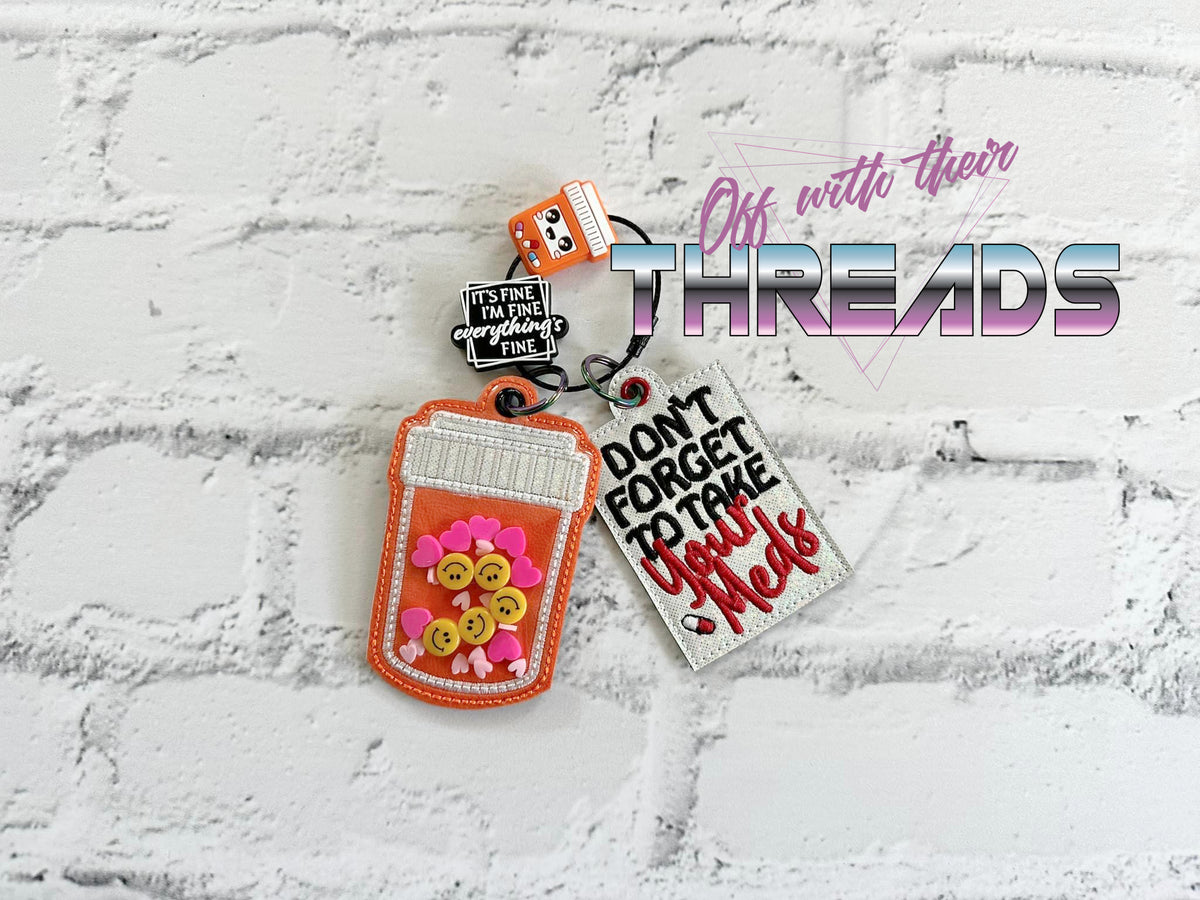 DIGITAL DOWNLOAD Applique 3D Shaker Take Your Meds Prescription Bottle ...