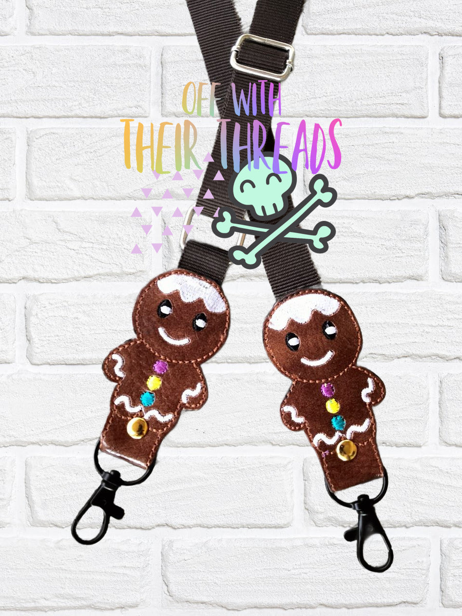 DIGITAL DOWNLOAD ITH Gingerbread Man Strap Connectors 2 SIZES INCLUDED ...