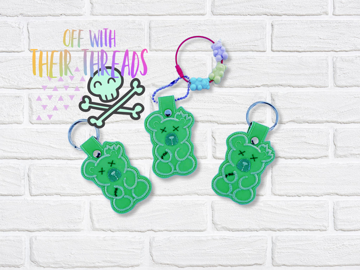 DIGITAL DOWNLOAD Zombie Gummy Bear Snap Tab Key Chain – Off With Their ...