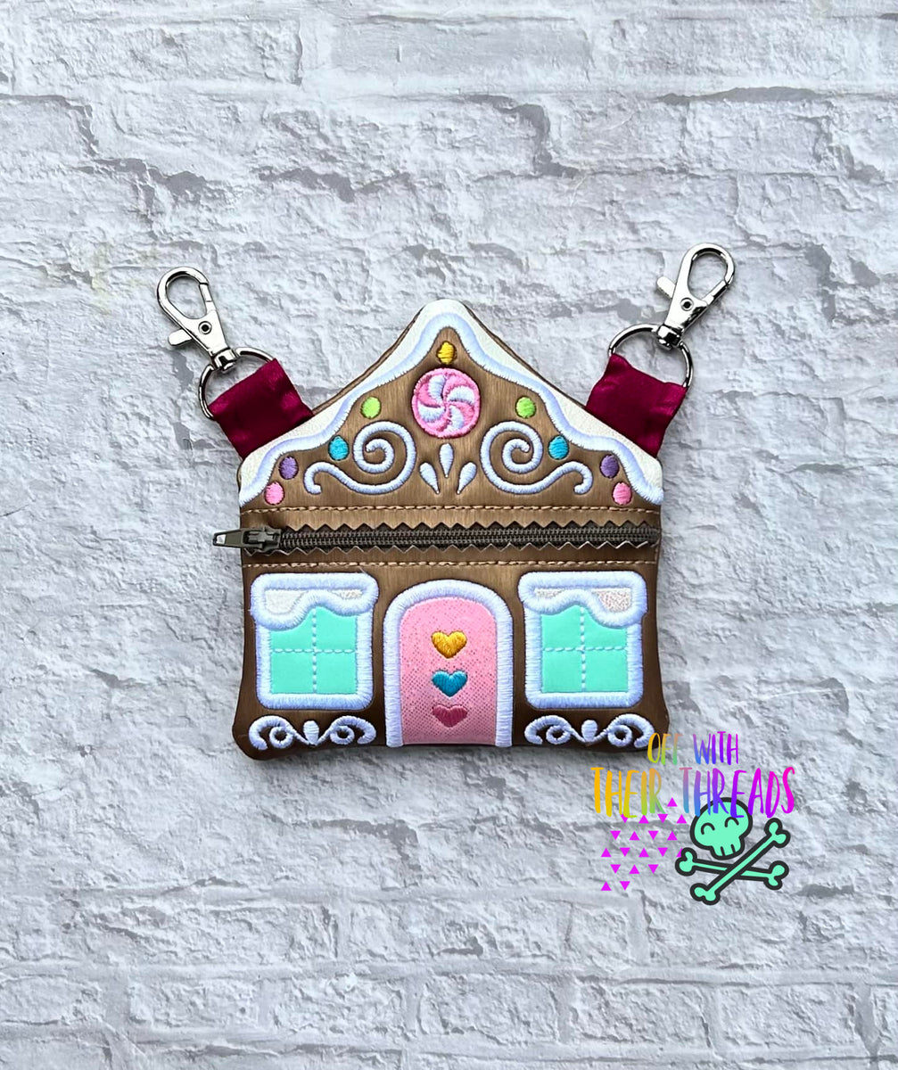 DIGITAL DOWNLOAD Applique Gingerbread House Zipper Bag Lined and Unlin ...