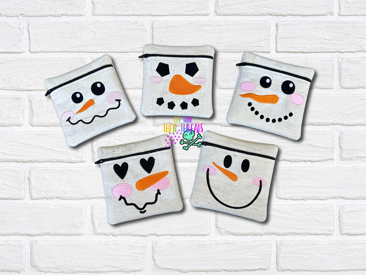 DIGITAL DOWNLOAD Snowman Zipper Bag Set 3 SIZES AND 5 DESIGNS INCLUDED ...
