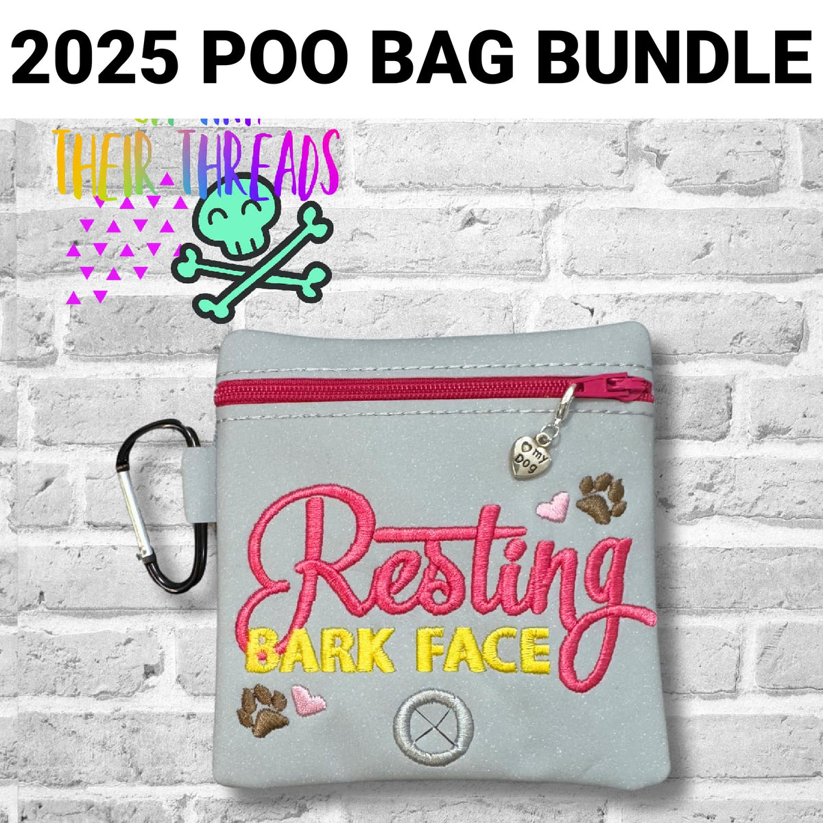 DIGITAL DOWNLOAD 5x5 Resting Bark Face Poo Bag Holder – Off With Their ...