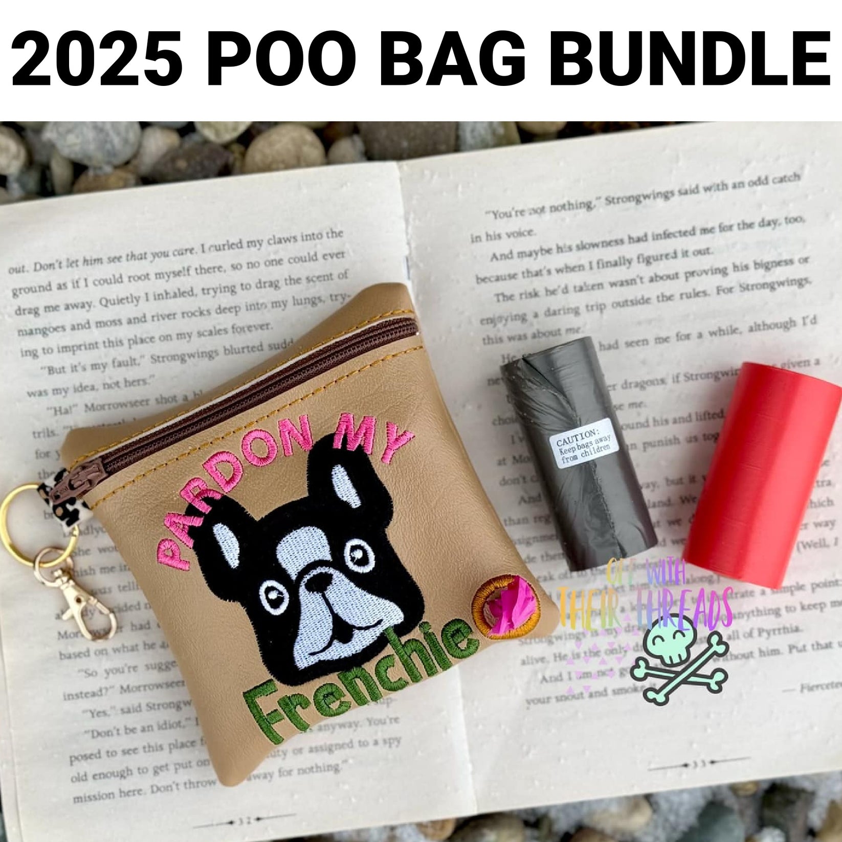 DIGITAL DOWNLOAD 5x5 Applique Pardon My Frenchie Poo Bag Holder – Off ...