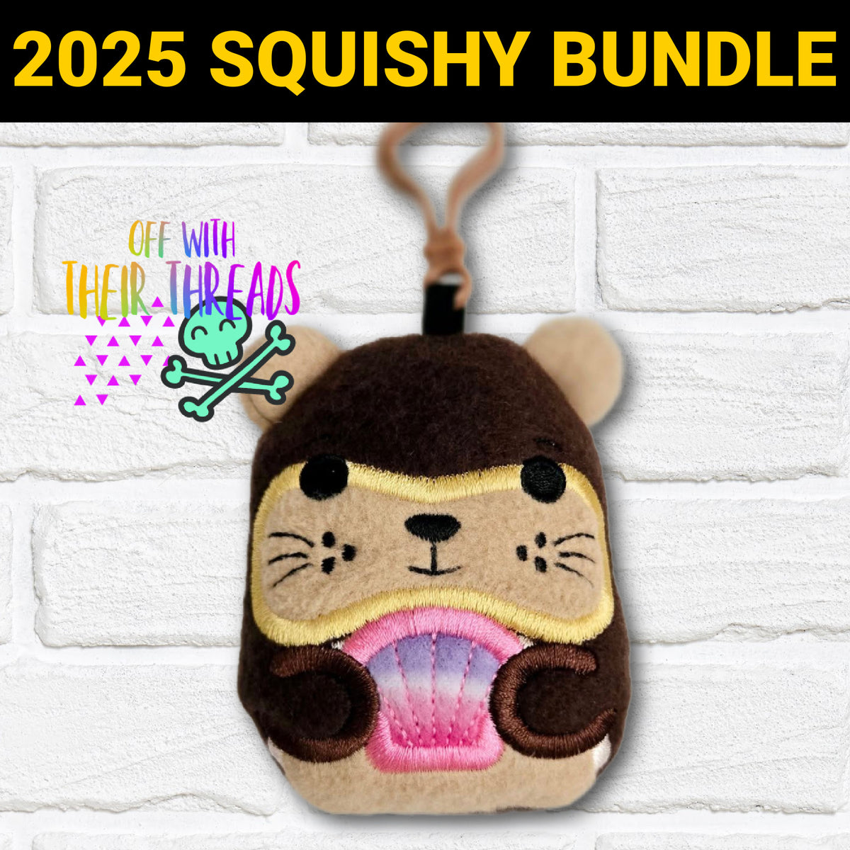 DIGITAL DOWNLOAD Applique Otter Squishy Keychain – Off With Their Threads