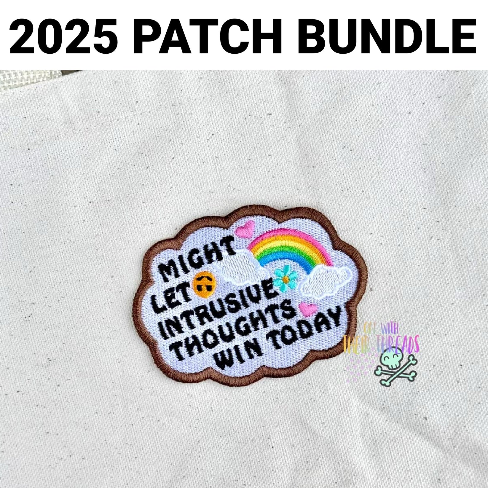 DIGITAL DOWNLOAD Intrusive Thoughts Patch 3 SIZES INCLUDED – Off With Their Threads