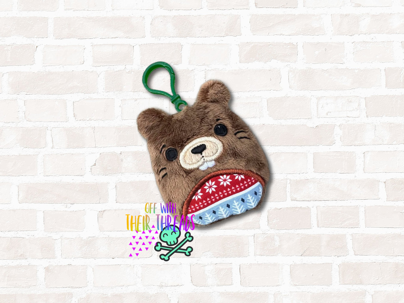 DIGITAL DOWNLOAD Applique Beaver Squishy Keychain – Off With Their Threads