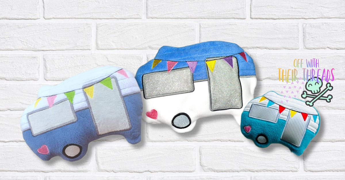 DIGITAL DOWNLOAD Applique Retro Camper Plushie Set 4 SIZES INCLUDED ...