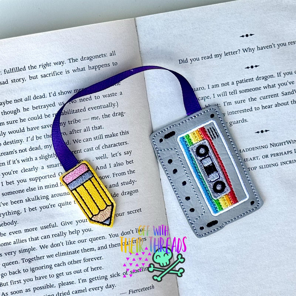 DIGITAL DOWNLOAD Retro Cassette String Bookmark – Off With Their Threads