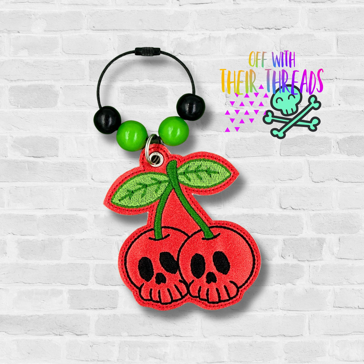 DIGITAL DOWNLOAD Skull Cherries Bag Tag Bookmark Ornament – Off With ...