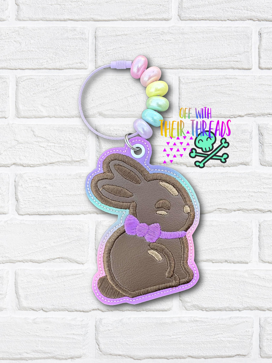 DIGITAL DOWNLOAD Applique Chocolate Bunny Bag Tag Bookmark Ornament ...