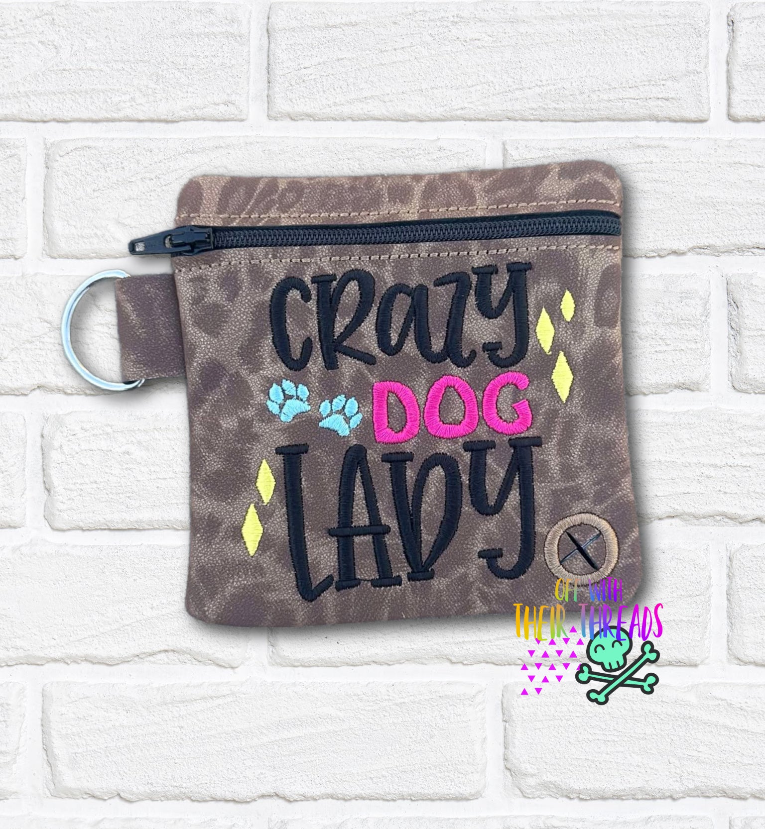 DIGITAL DOWNLOAD 5x5 Crazy Dog Lady Poo Bag Holder – Off With Their Threads