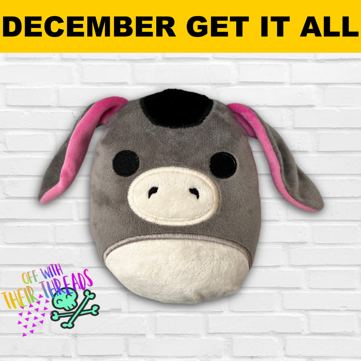 DIGITAL DOWNLOAD Applique Donkey Plush 5 SIZES INCLUDED – Off With ...