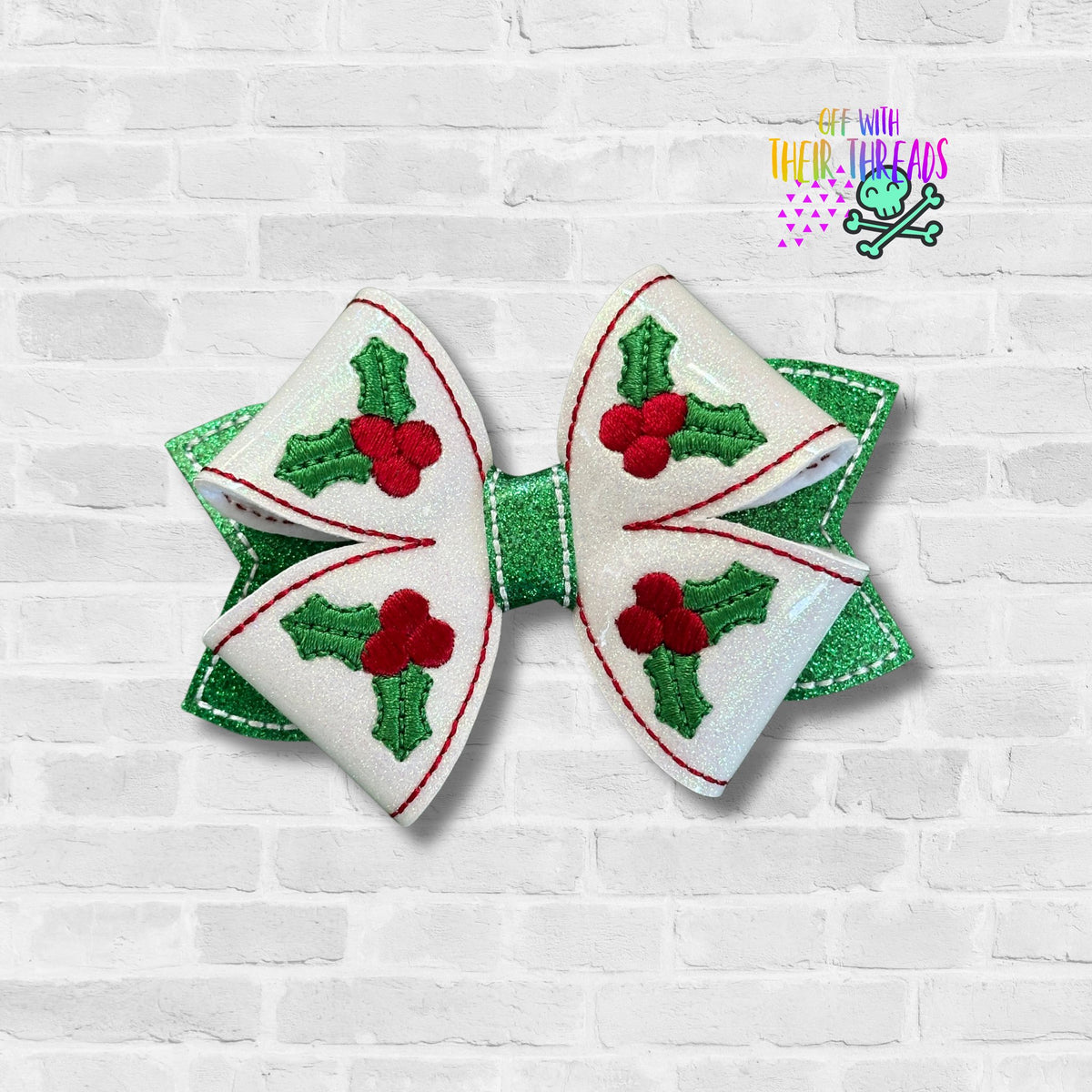 DIGITAL DOWNLOAD Festive Berry Hair Bow 2 SIZES INCLUDED – Off With ...