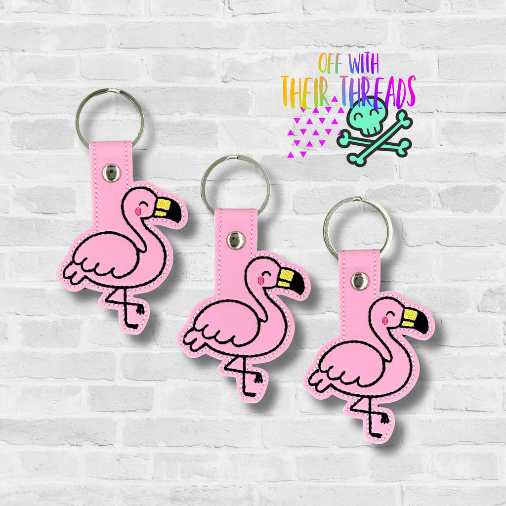DIGITAL DOWNLOAD Flamingo Snap Tab Key Chain – Off With Their Threads