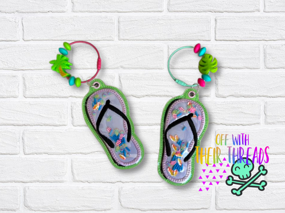 DIGITAL DOWNLOAD Applique Flip Flop Shaker Bag Tag Bookmark Ornament J ...