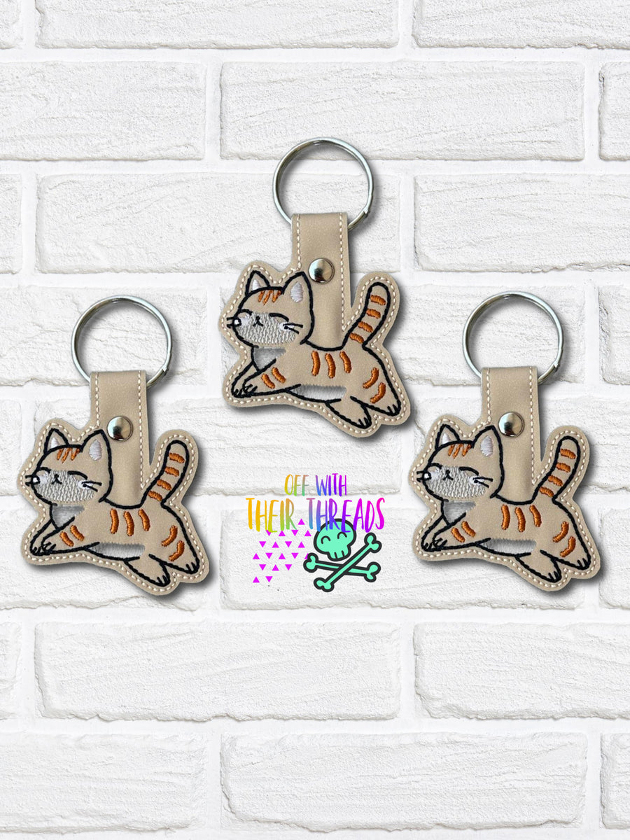 DIGITAL DOWNLOAD Frolicking Kitty Snap Tab Keychain – Off With Their ...