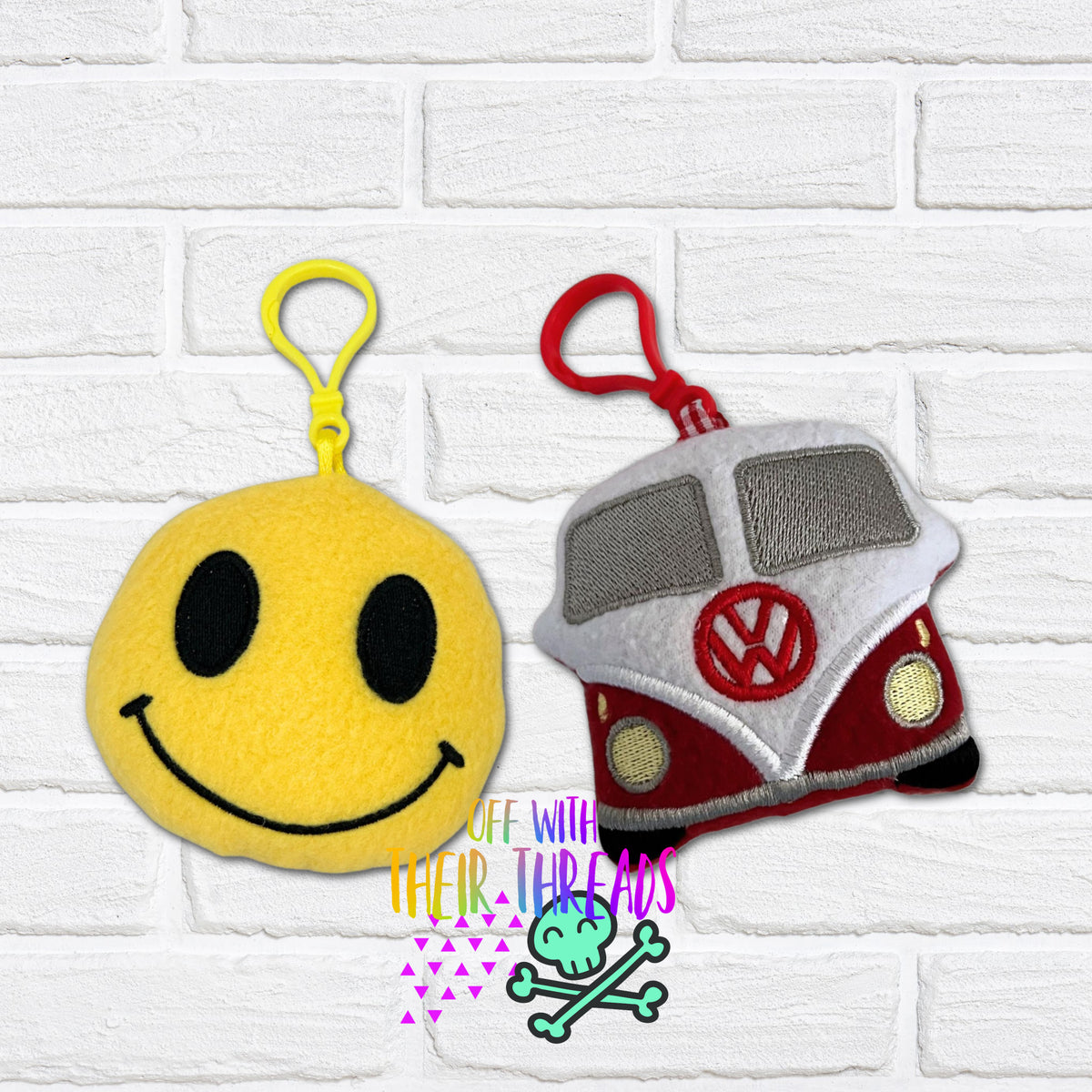 DIGITAL DOWNLOAD Applique Hippie Vintage Bus Squishy Keychain Set 2 DE ...