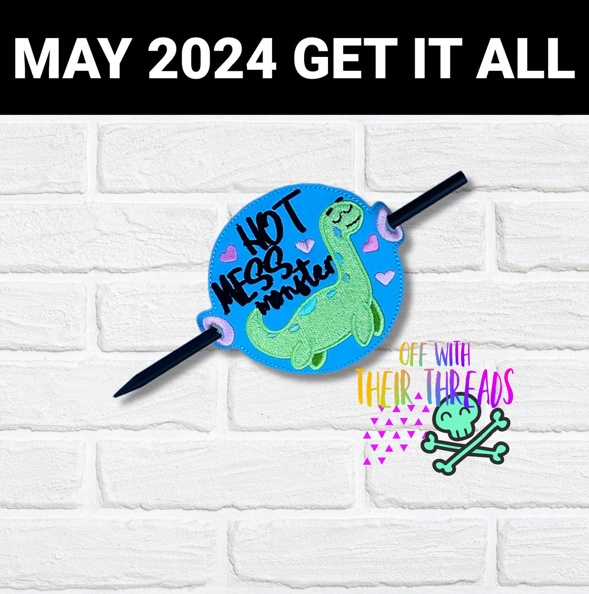 DIGITAL DOWNLOAD Hot Mess Monster Loch Ness Nessie Hair Holder Bun Cov ...