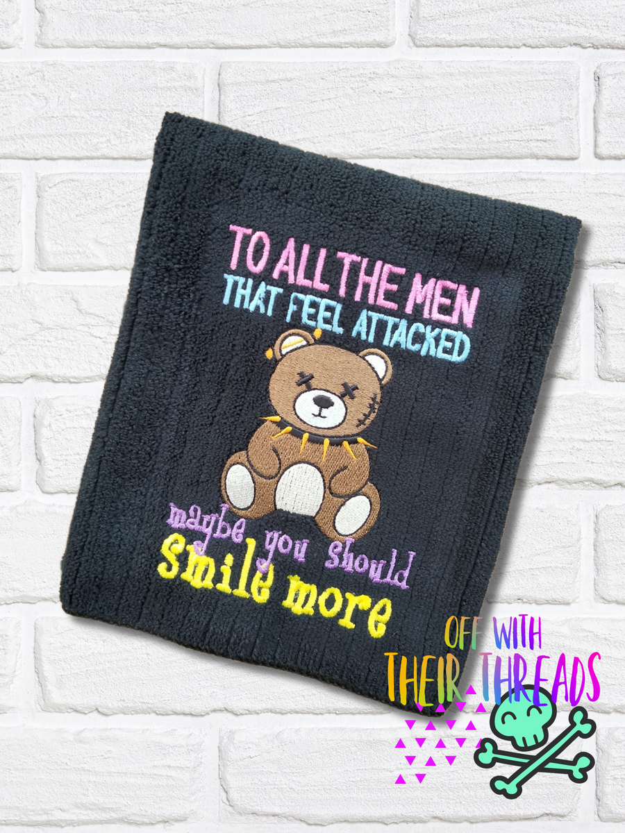 DIGITAL DOWNLOAD Try Smiling More Goth Bear 5 SIZES INCLUDED – Off With ...
