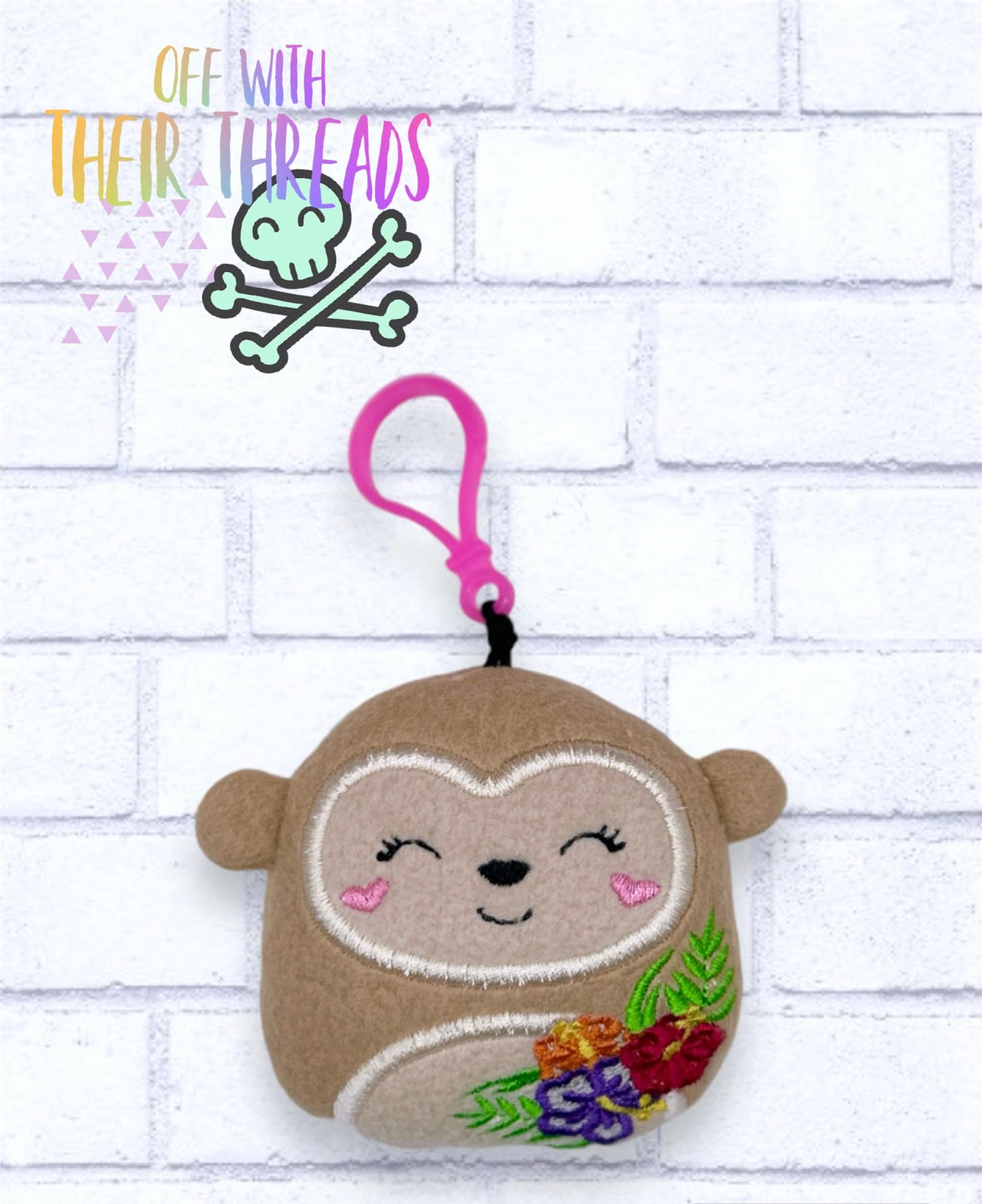 DIGITAL DOWNLOAD Applique Tropical Monkey Squishy Keychain – Off With ...
