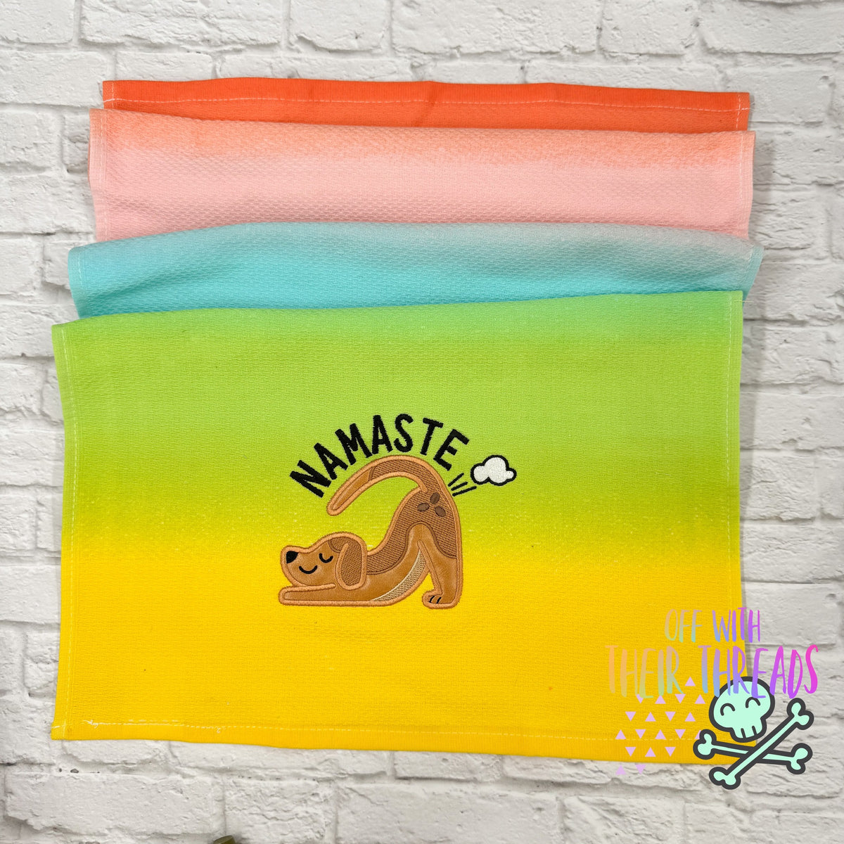 DIGITAL DOWNLOAD Applique Namaste Embroidery Design 4 SIZES INCLUDED – Off With Their Threads