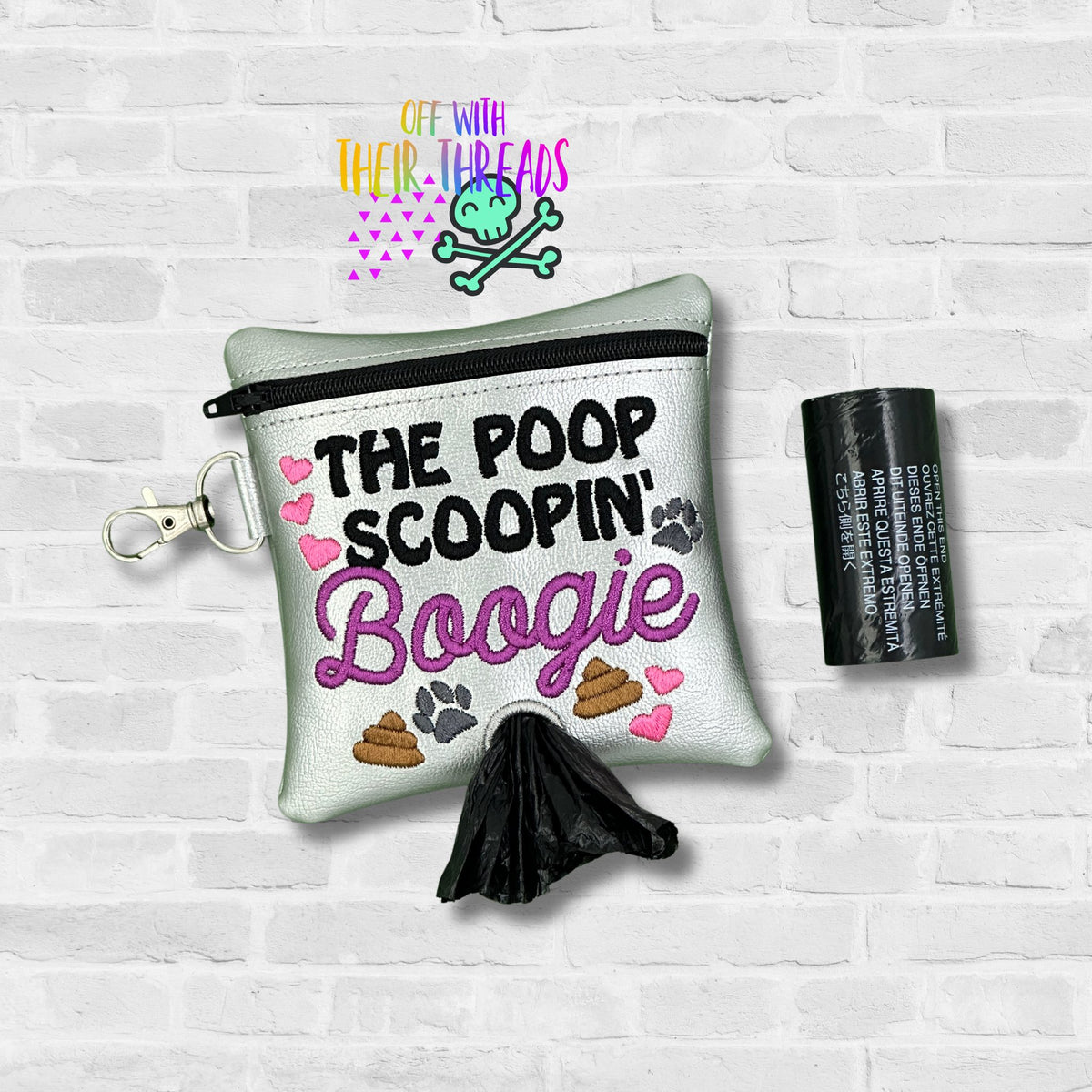DIGITAL DOWNLOAD 5x5 Poop Scoopin Boogie Poo Bag Holder – Off With Their Threads