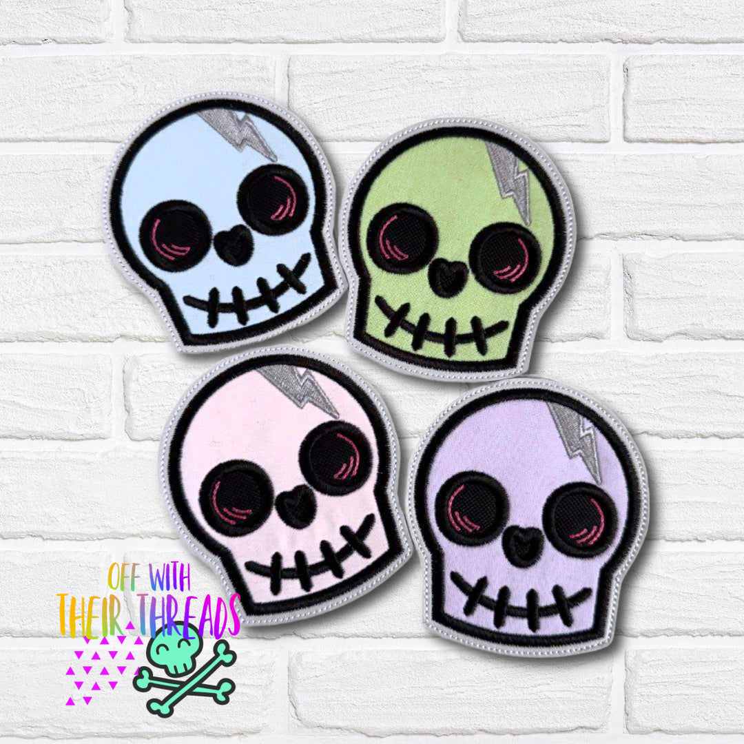 DIGITAL DOWNLOAD Applique Skull Coaster – Off With Their Threads