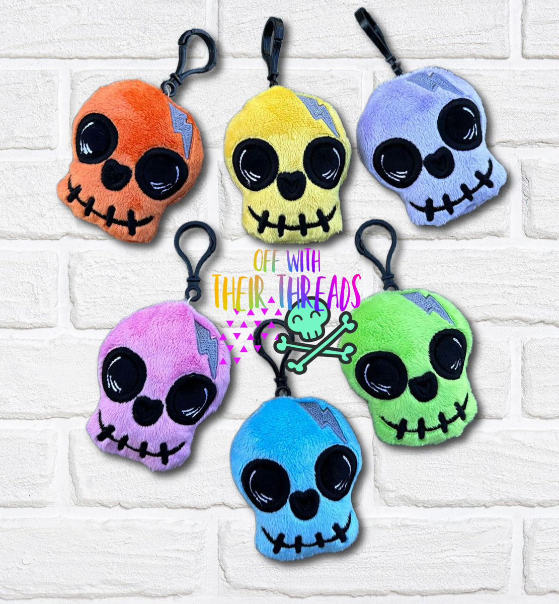 DIGITAL DOWNLOAD Applique Pumpkin Skull Squishy Keychain – Off With ...