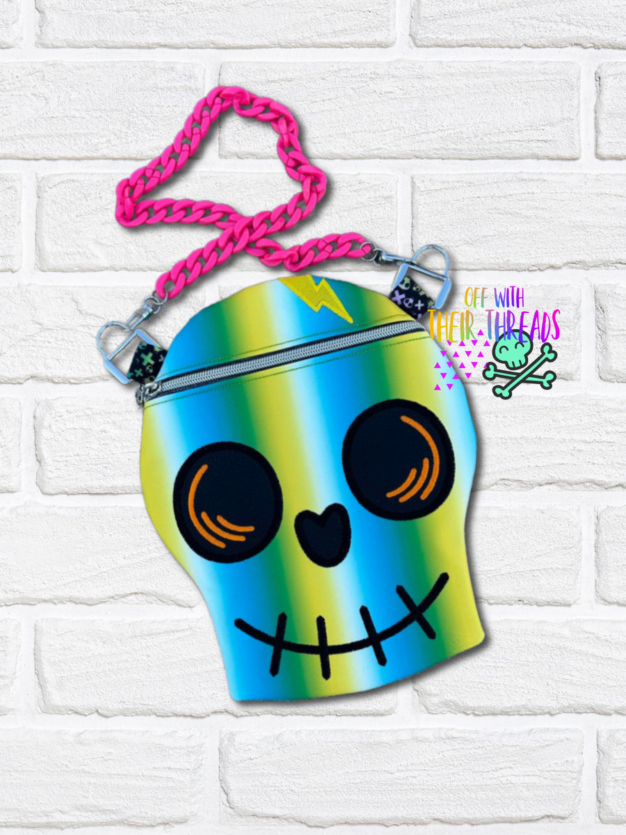 DIGITAL DOWNLOAD Applique Skull Zipper Bag Lined and Unlined – Off With ...