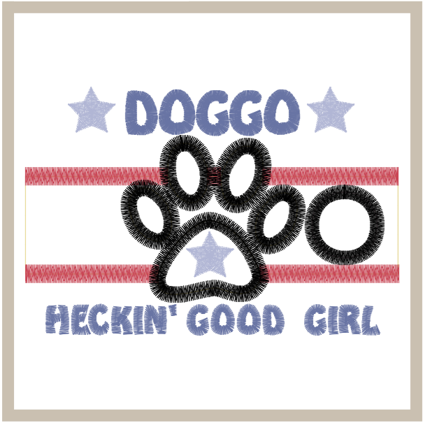 DIGITAL DOWNLOAD 5x5 Applique Doggo For President Heckin' Good Dog Poo ...