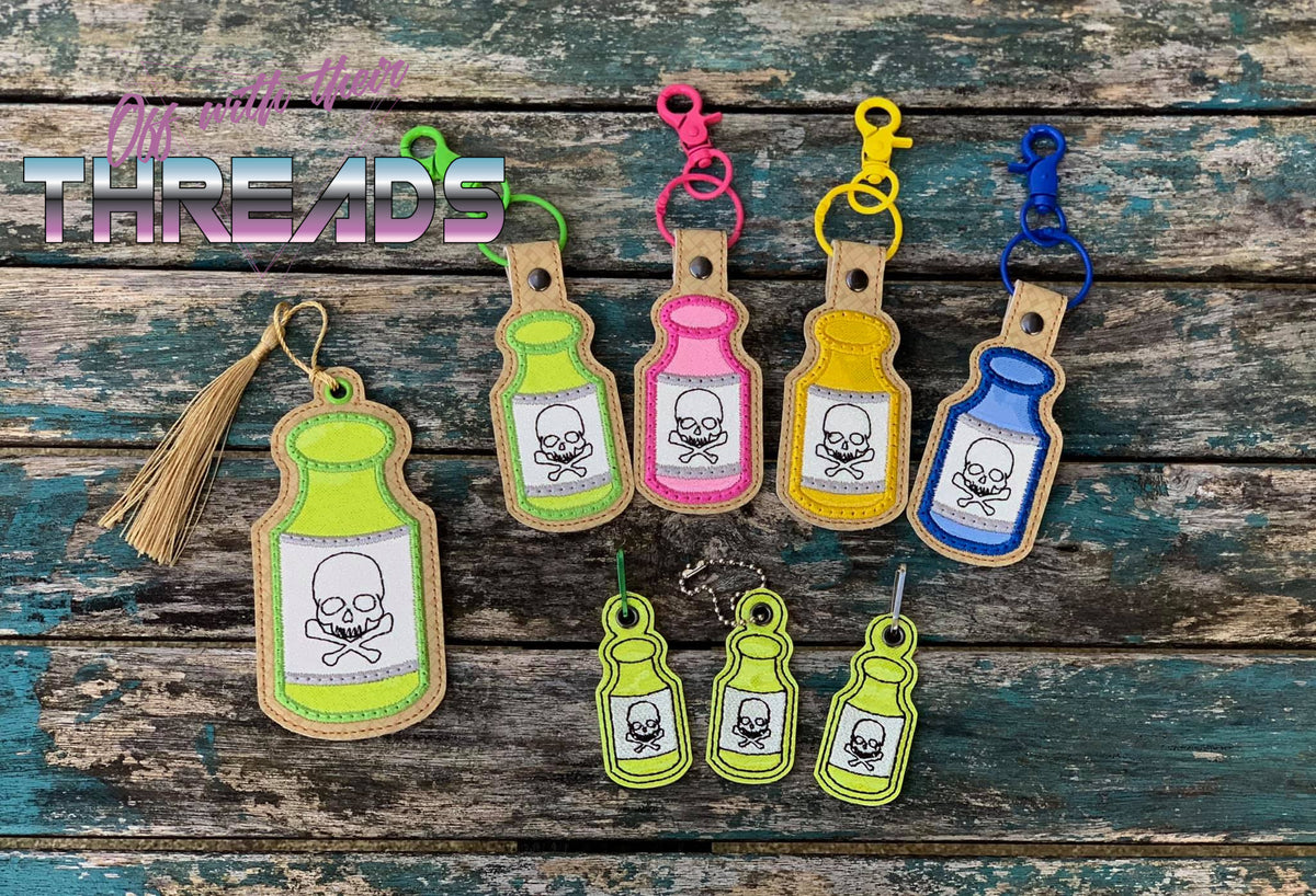 DIGITAL DOWNLOAD Poison Bottle Set Snap Tab Bookmark Eyelet Charm Appl ...