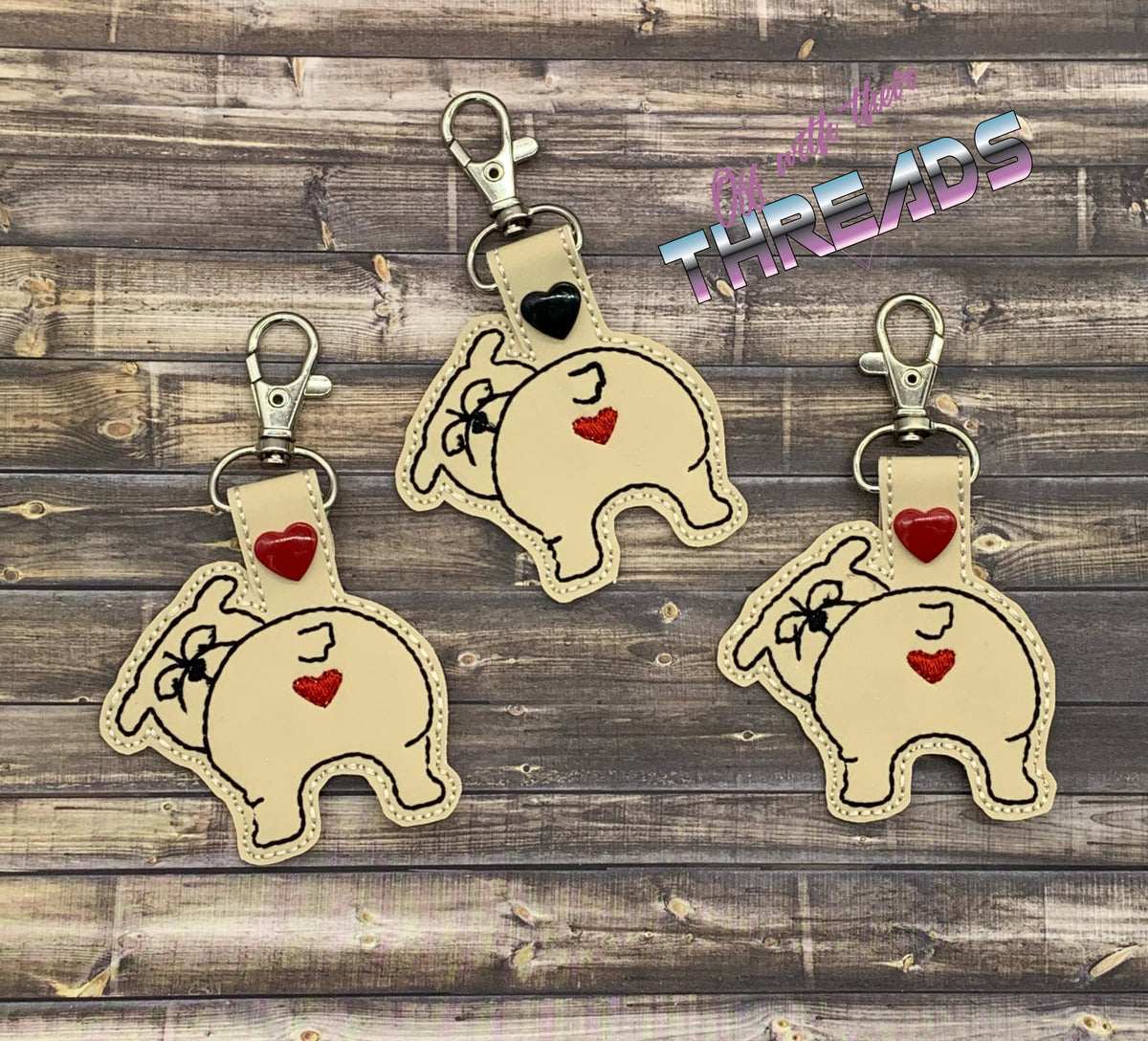 DIGITAL DOWNLOAD Bulldog Bum Snap Tab Key Chain – Off With Their Threads