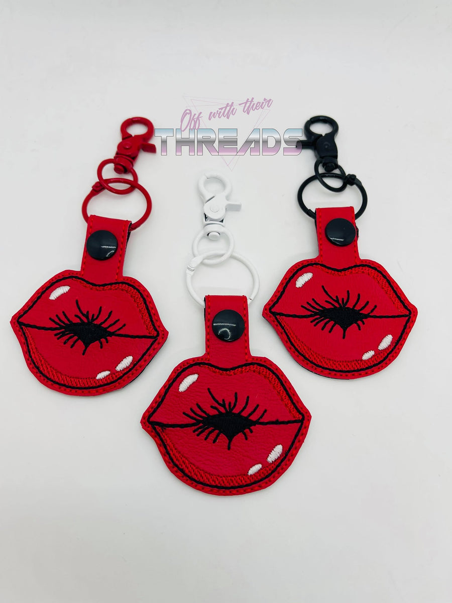 DIGITAL DOWNLOAD Valentine Kissy Lips Snap Tab Key Chain – Off With ...