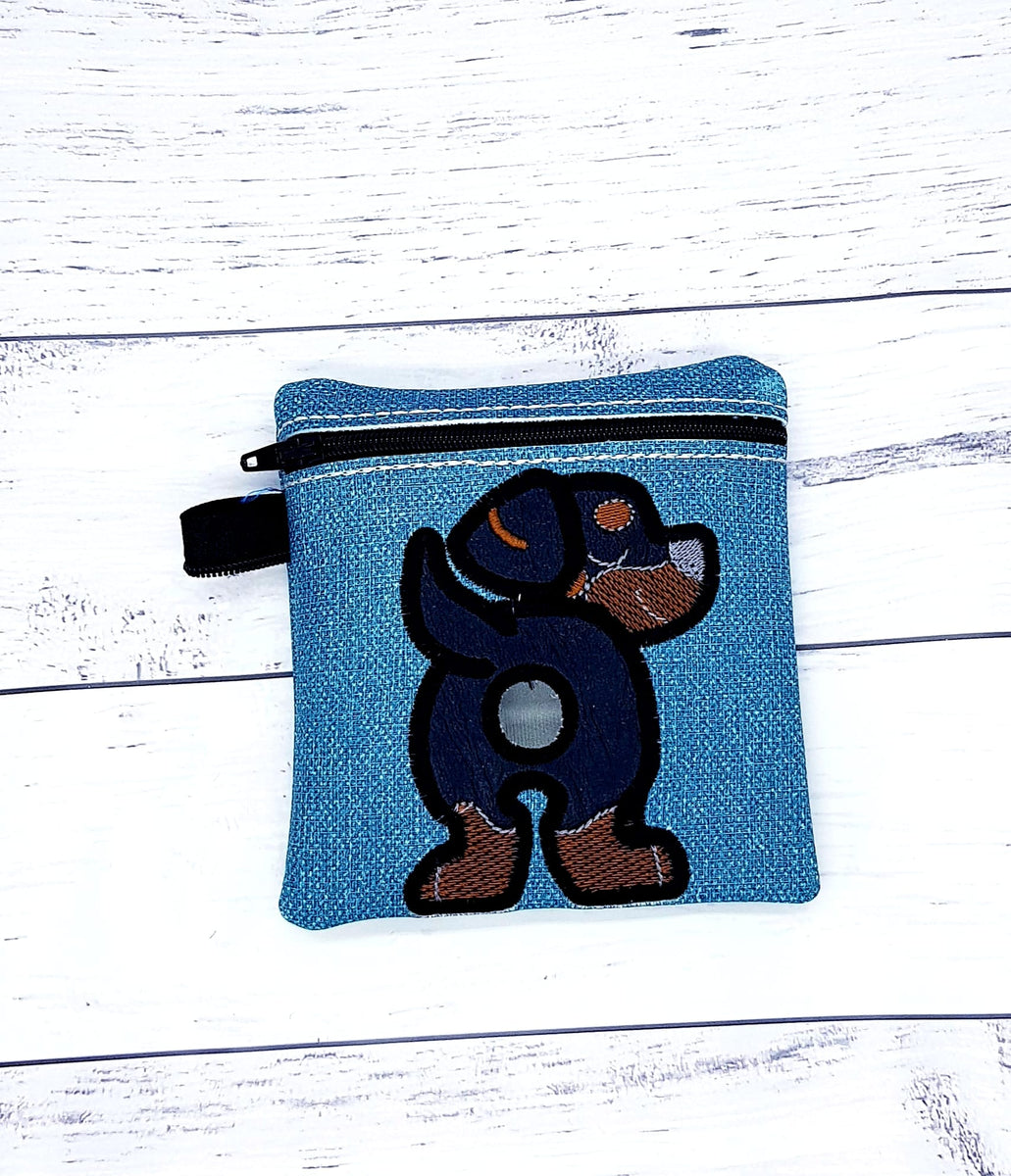DIGITAL DOWNLOAD 5x5 ITH Applique Rottweiler Bum Poo Zipper Bag Lined ...