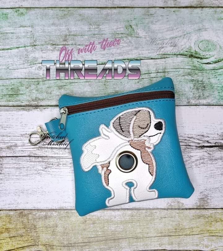 DIGITAL DOWNLOAD 5x5 ITH Applique St Bernard Bum Poo Zipper Bag Lined ...