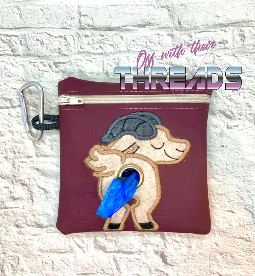 DIGITAL DOWNLOAD 5x5 ITH Applique Goat Poo Zipper Bag Lined and Unline ...