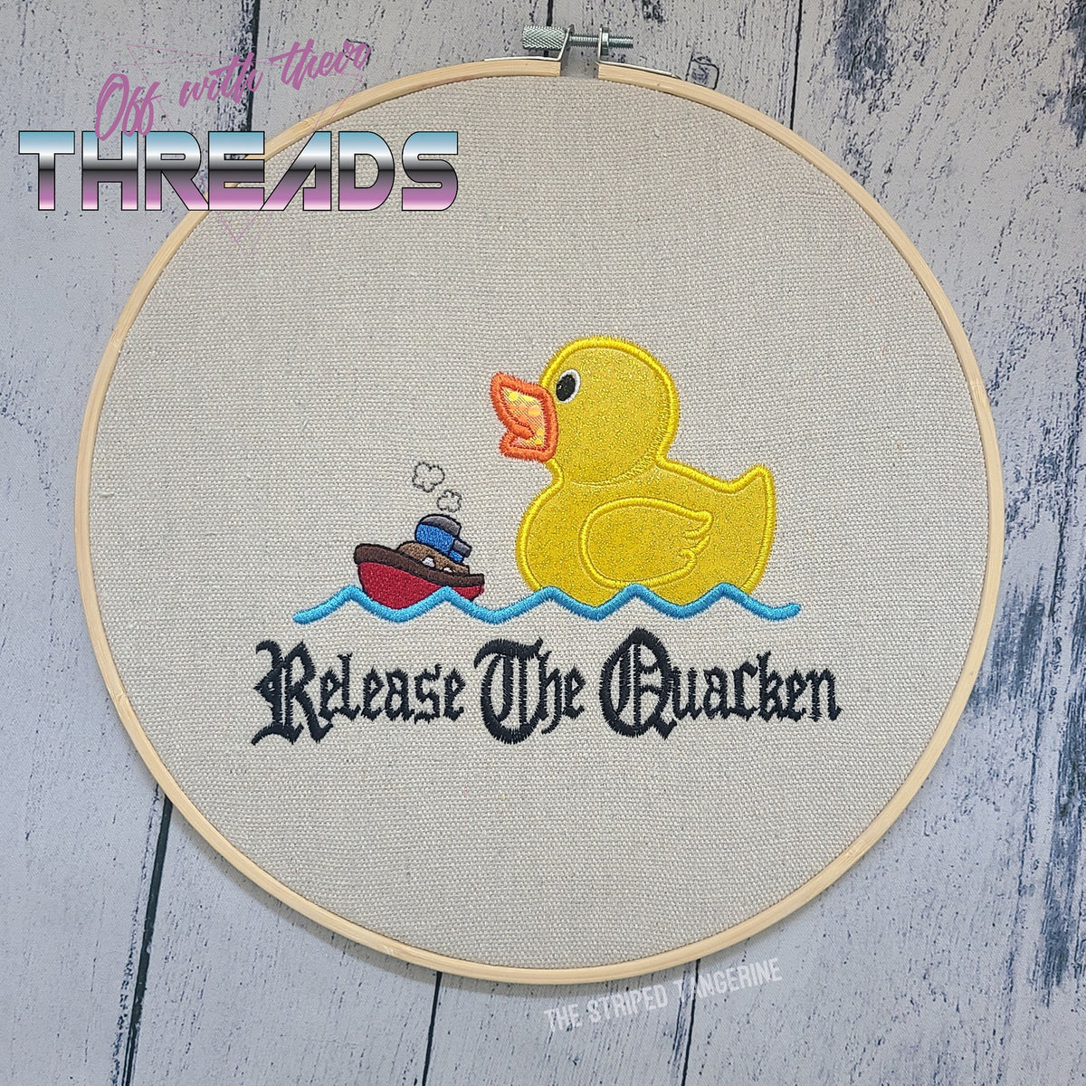 DIGITAL DOWNLOAD Release The Quacken Rubber Duck Applique 3 SIZES INCL ...